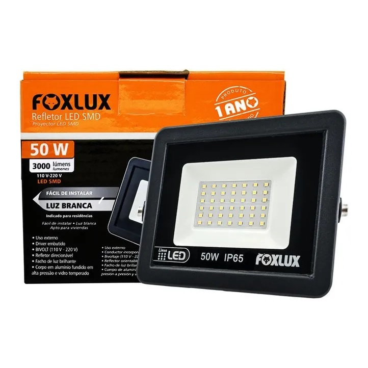Refletor LED 50W Foxlux - Iluminação Poderosa e Eficiente para Seus ... Refletor LED 50W Foxlux - Iluminação Poderosa e Eficiente para Seus ...