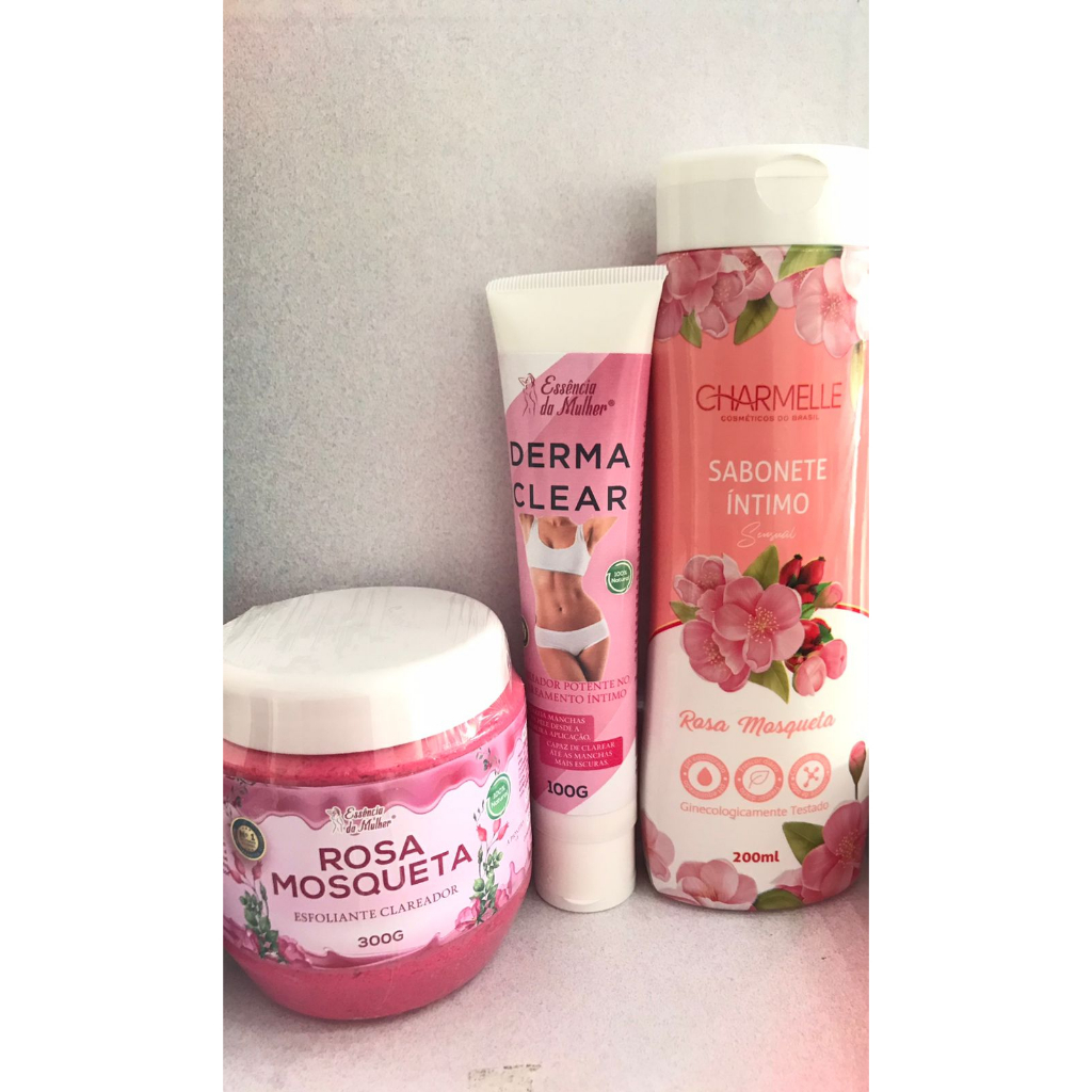 kit rosa mosqueta esfoliante corporal clareador intimo sabonete intimo ...