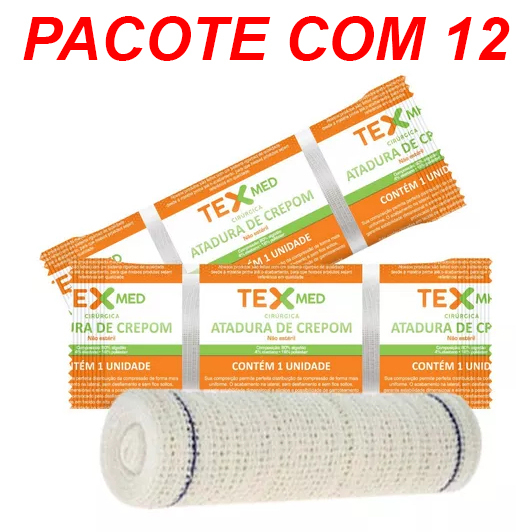 Atadura Crepom 22 Fios 15CM X 1,80M Pacote C/12 - Premium TEXMED | Shopee Brasil