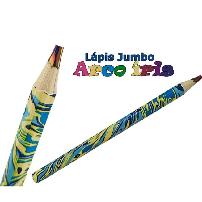 Lápis de Cor Jumbo Arco íris - lyke | Shopee Brasil