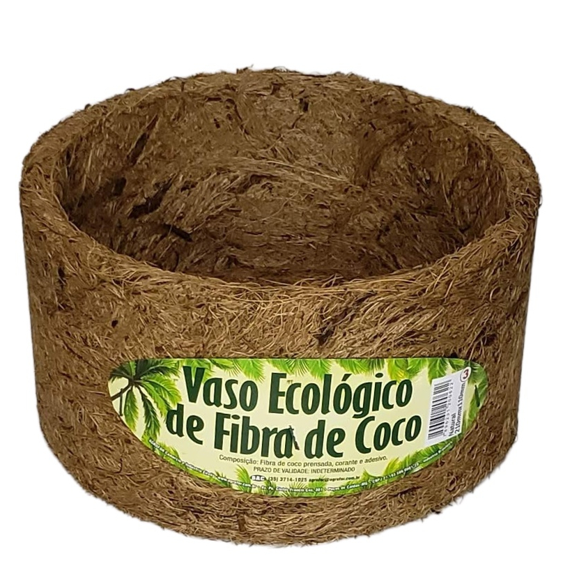 Vaso Ecológico Fibra de Coco Nº3 Natural 21cm x 11 cm | Shopee Brasil