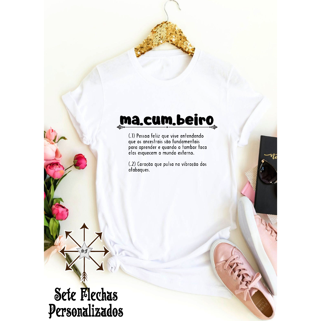 Camiseta umbanda e candombé , frases, definição de macumbeiro | Shopee ...