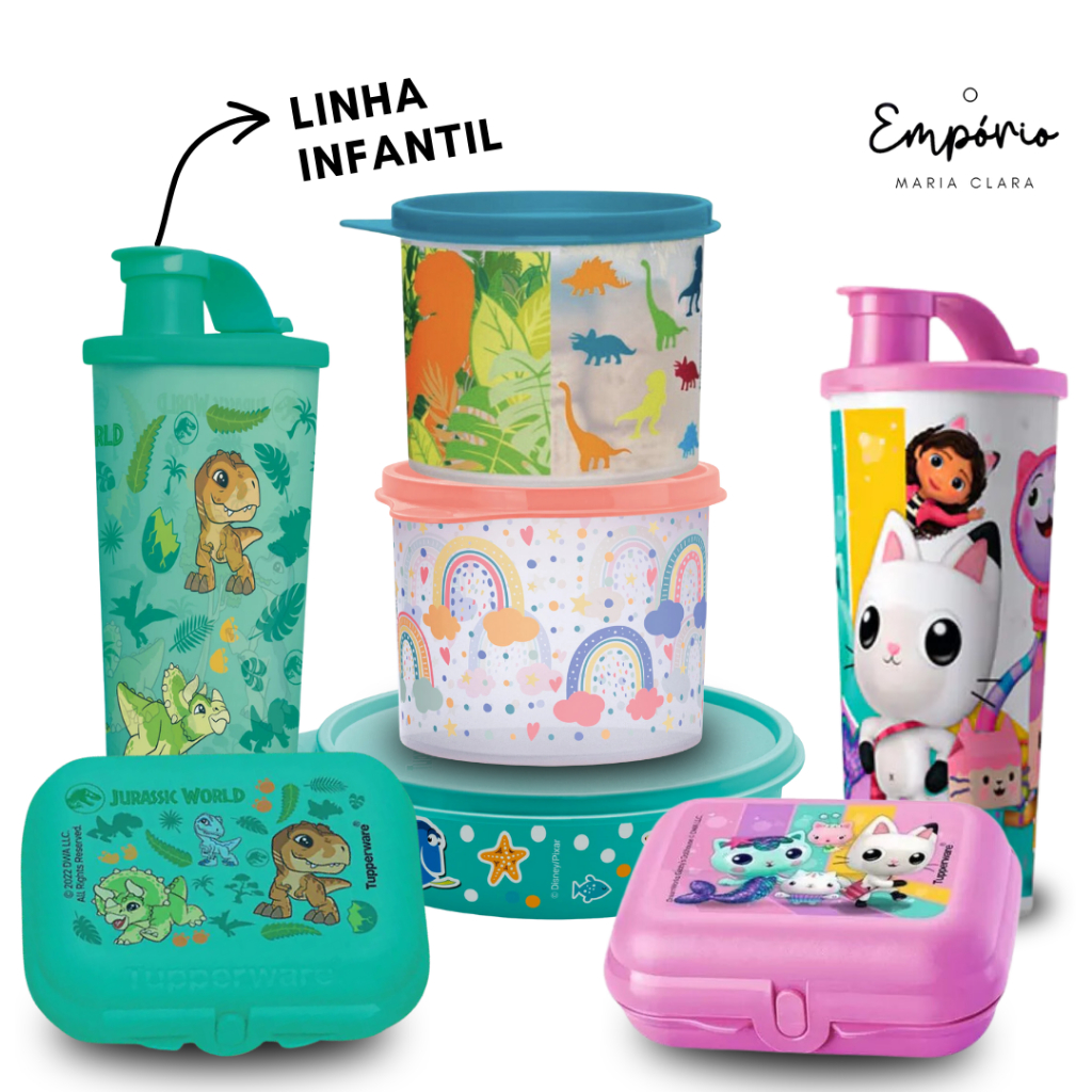 Tupperware Infantil Volta ás aulas - Copo, Redondinha, Pratinho e ...