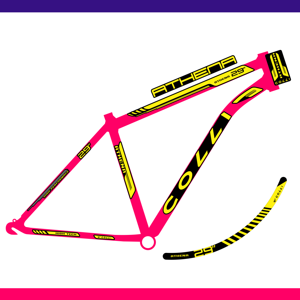 Kit de adesivo para Quadro e Roda Bike modelo Colli Athena 29 | Shopee ...