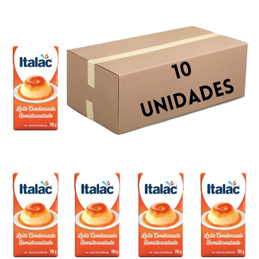 Leite condensado ITALAC 395g semidesnatado - Kit com 10 unidades ...