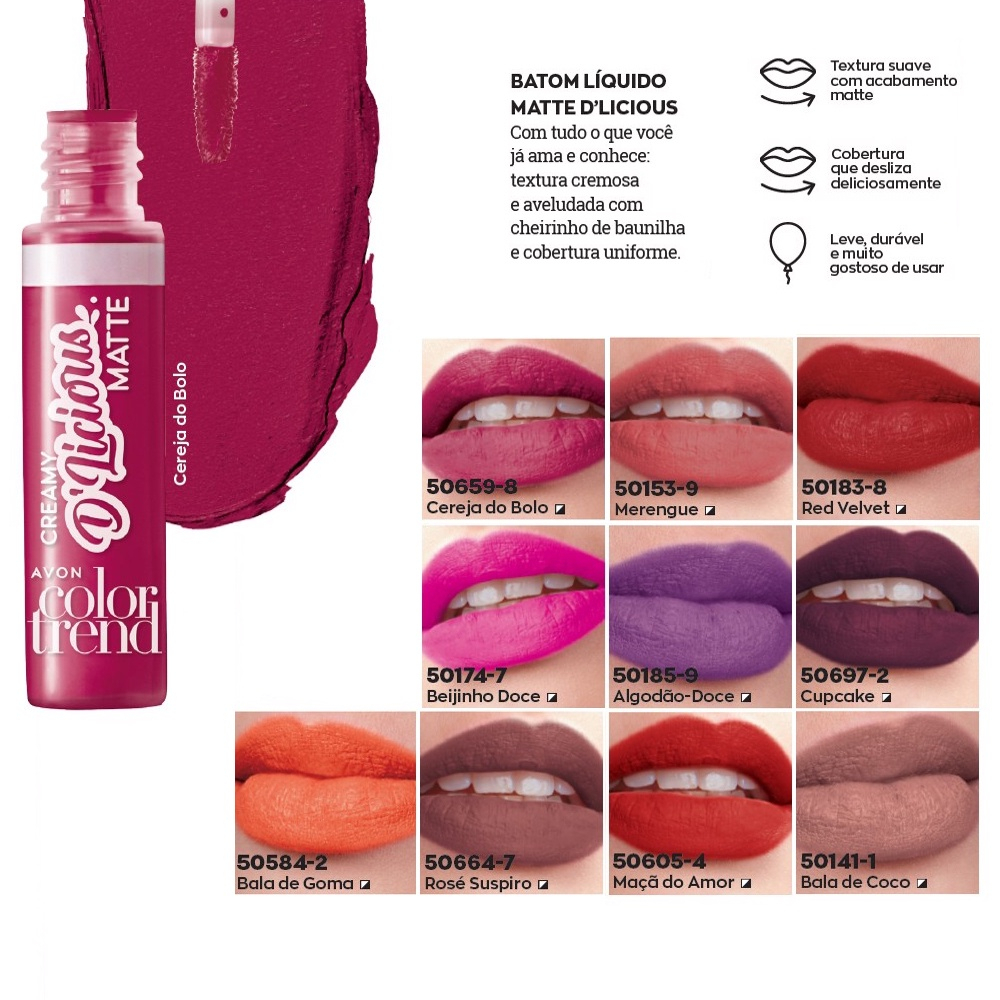 Batom Líquido Creamy D'Licious Matte | Shopee Brasil