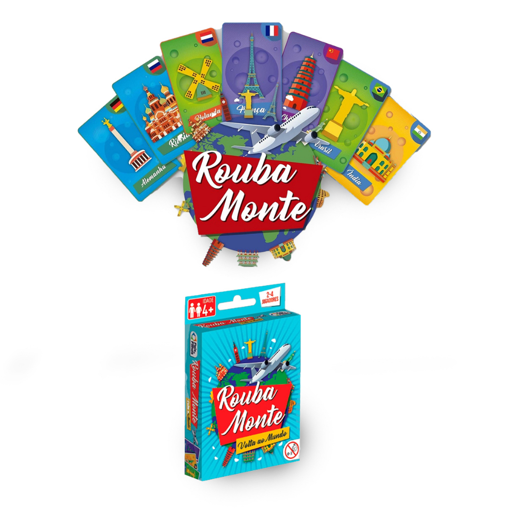Jogo De Cartas Rouba Monte Volta Ao Mundo Com 55 Cartas | Shopee Brasil