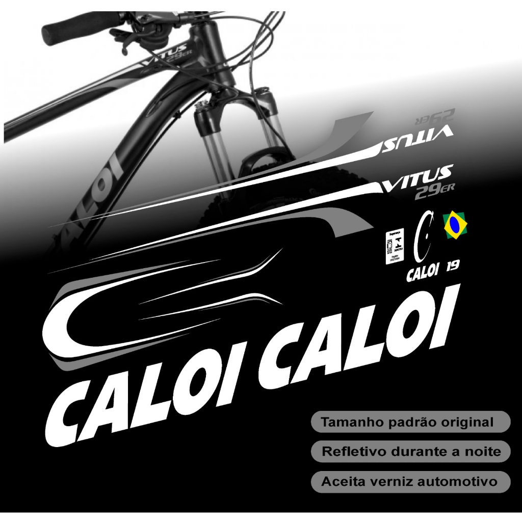 Adesivo para quadro bicicleta modelo Caloi Vitus 29ER varias cores ...