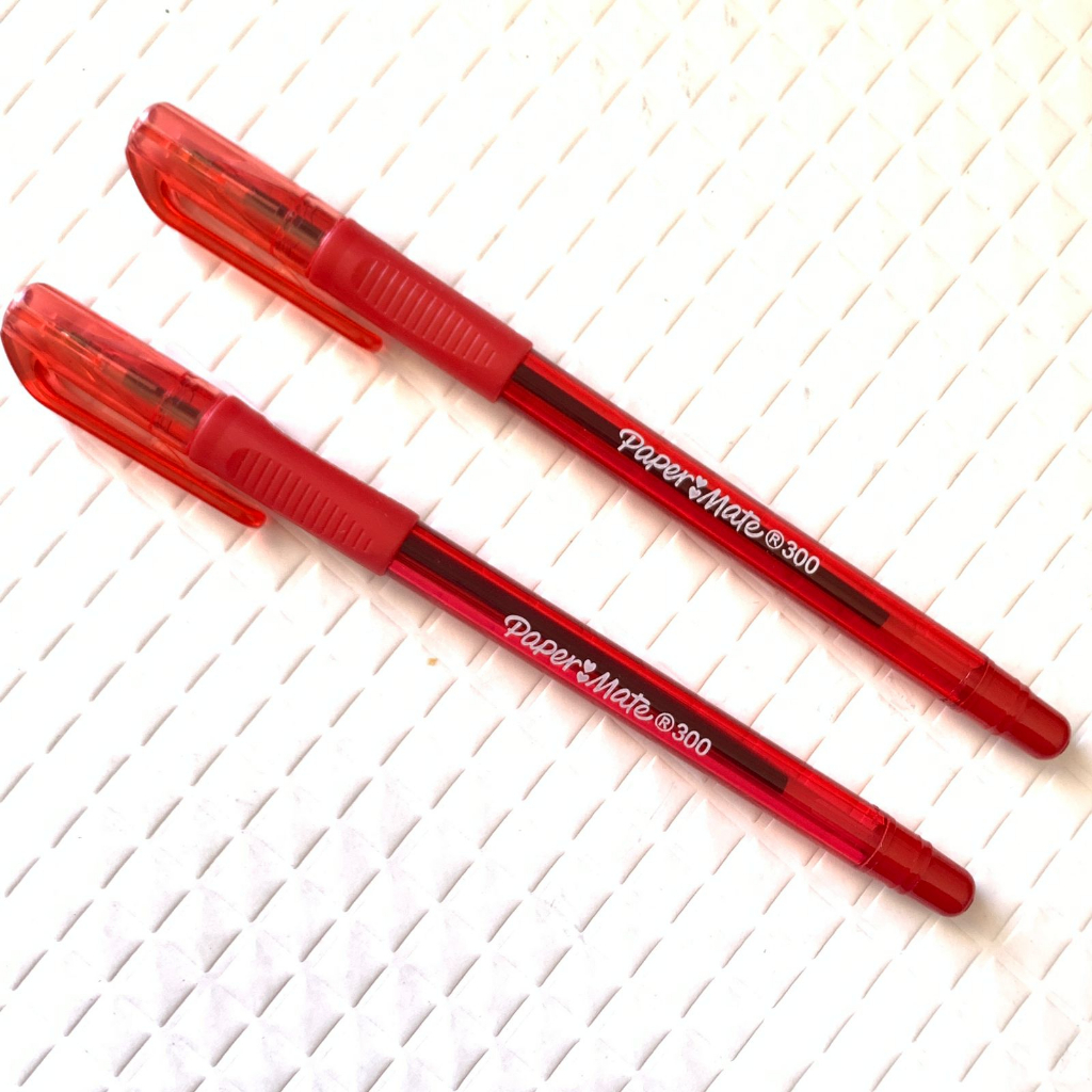 5 Caneta Paper Mate 300 Vermelha - Para Uso escolar e Escritório ...