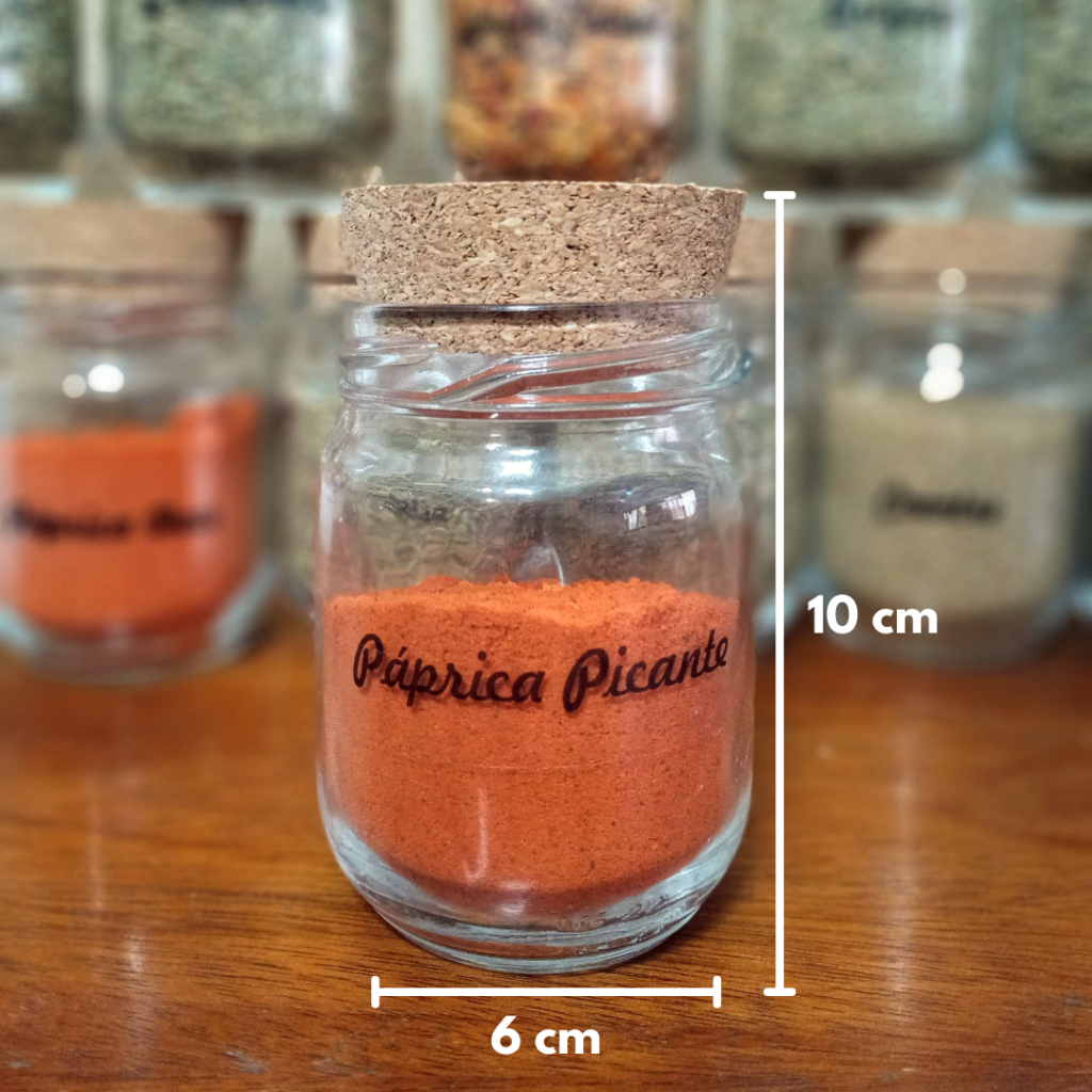 Kit 12 Potes de Tempero 200ml com Rolha + Cartela com 39 Etiquetas de ...