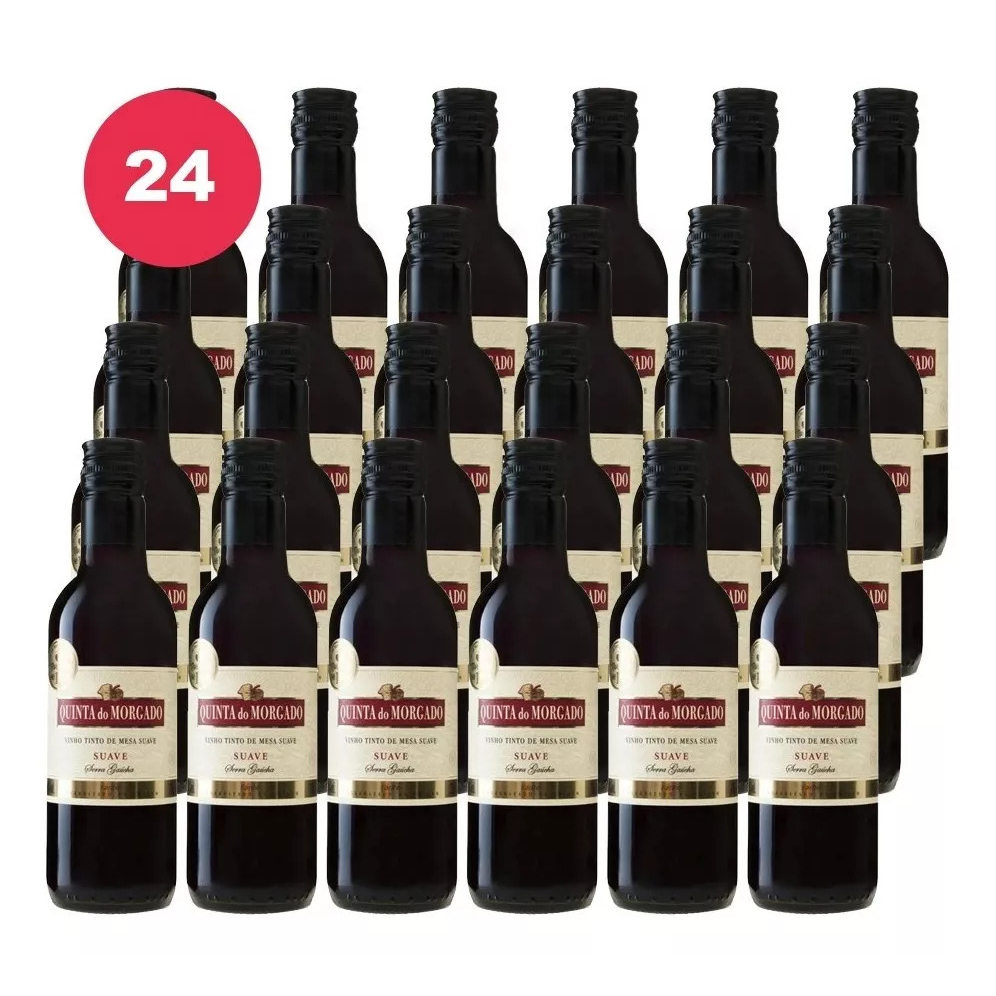 Pack 24 Un Mini Vinho Tinto de Mesa Quinta do Morgado Suave 245ml | Shopee Brasil