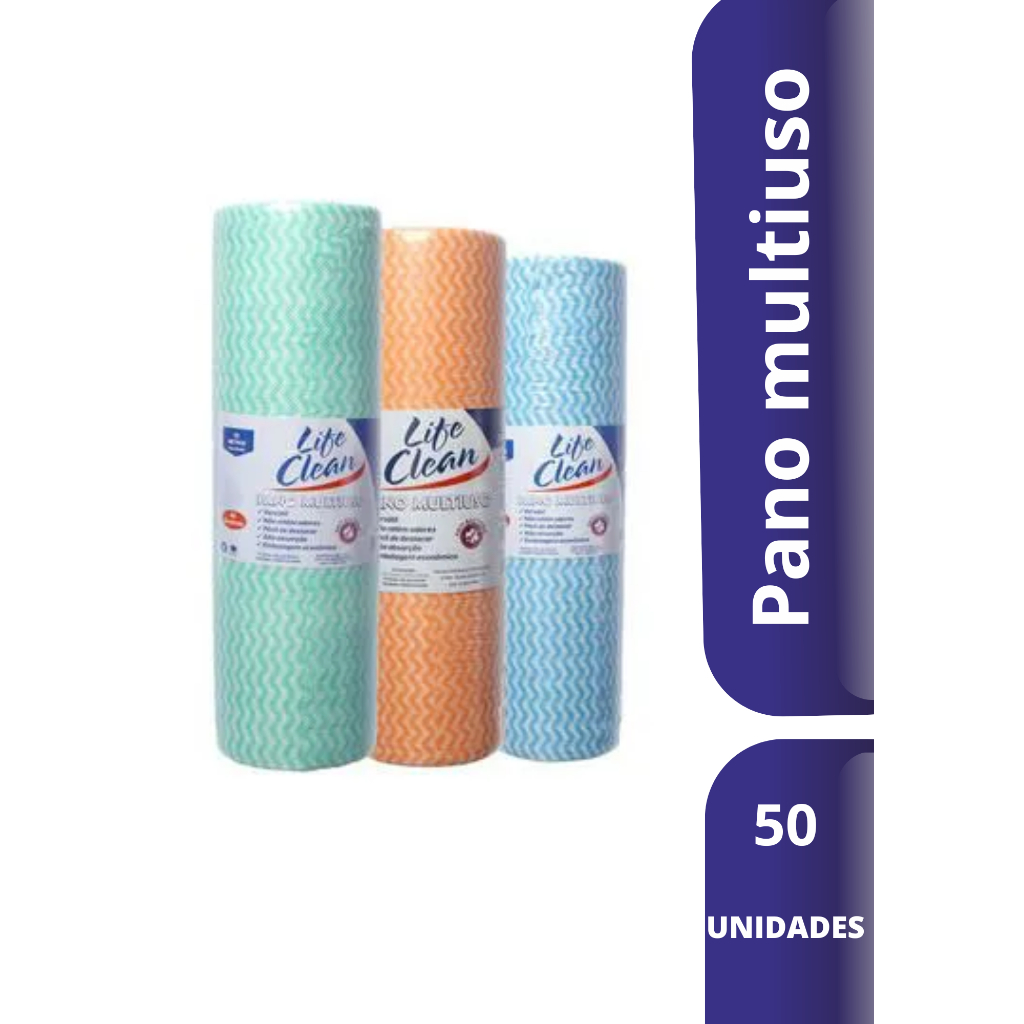 Pano Perflex multiuso limpeza 20cmX25m com 50 unidades | Shopee Brasil