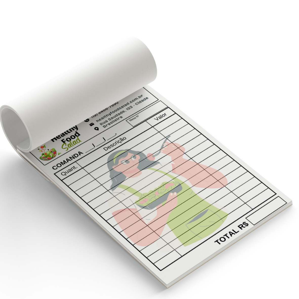 Bloco de Comanda para Comércio, Restaurante, Lanchonete PERSONALIZADO - 4, 8 ou 20 blocos ...