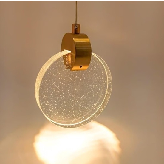 Luminária Pendente Lua Dourado Bivolt Cristal Bolhas 3500k ENVIO IMEDIATO | Shopee Brasil