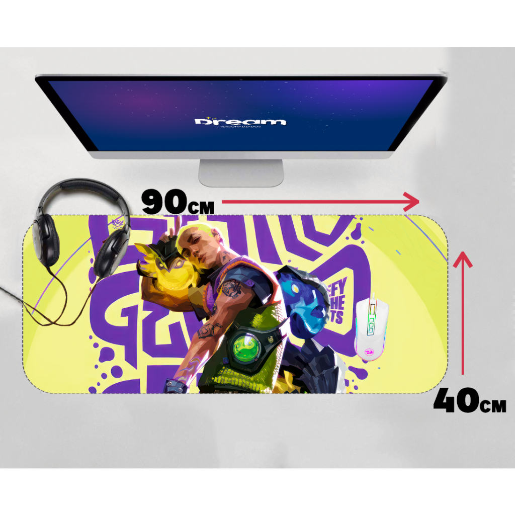 Mouse Pad Gamer Gekko Valorant Extra Grande 90x40 Reyna Fade Killjoy ...