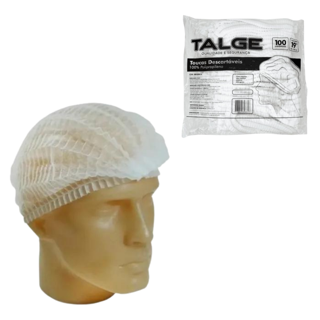 Touca Descartável TNT Branca C/100 Unidades Talge | Shopee Brasil