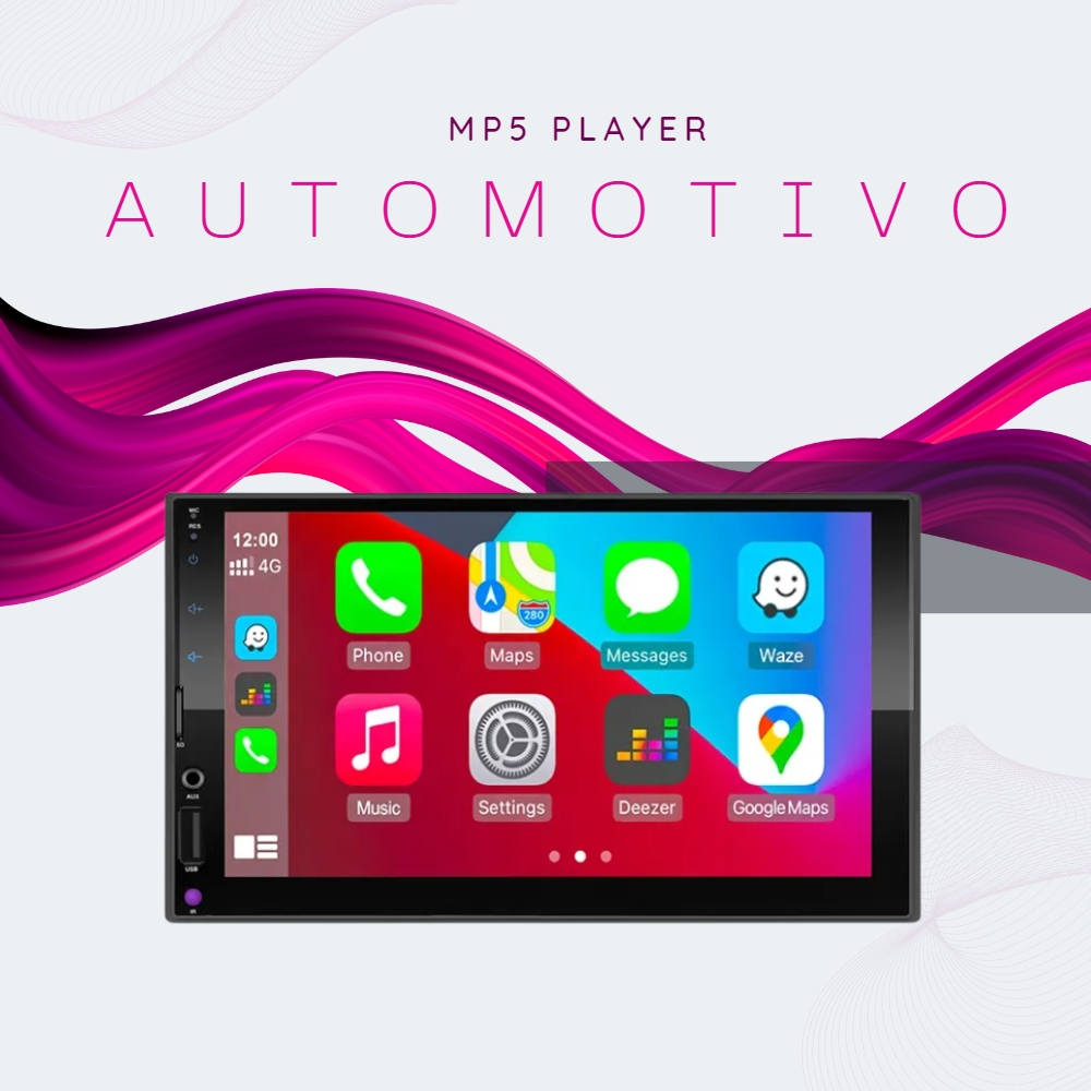 Mp5 Player Automotivo C-Play HD 1080p 7 Polegadas KP-RA906 Knup Para ...