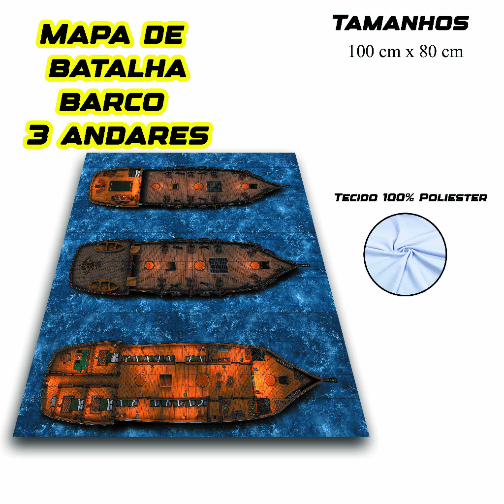 Playmat Mapa de Batalha RPG Barco 3 andares dungeon and dragons ...