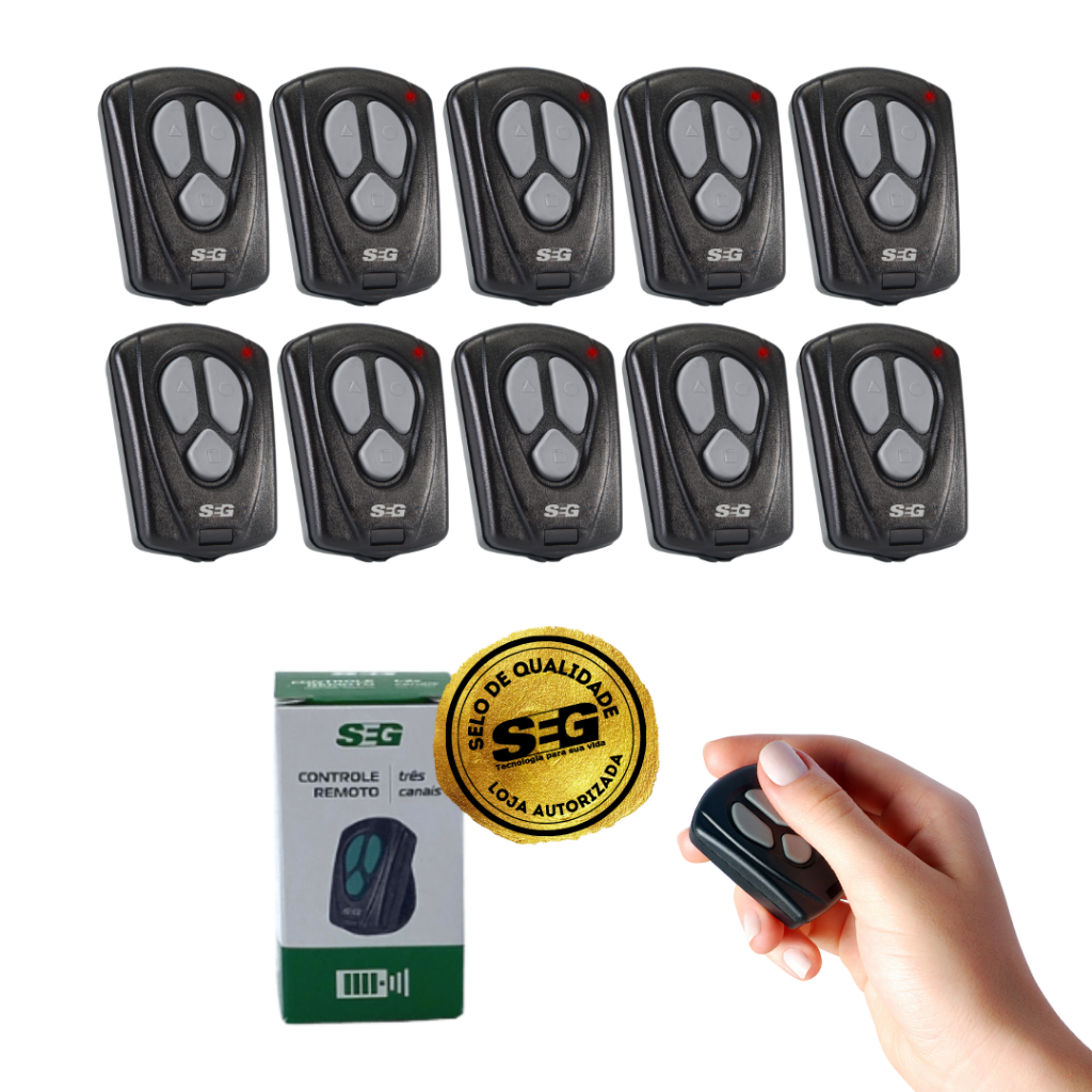 Kit 10 Controles Portão Eletrônico Alarme 433mhz Universal PPA GAREN ...