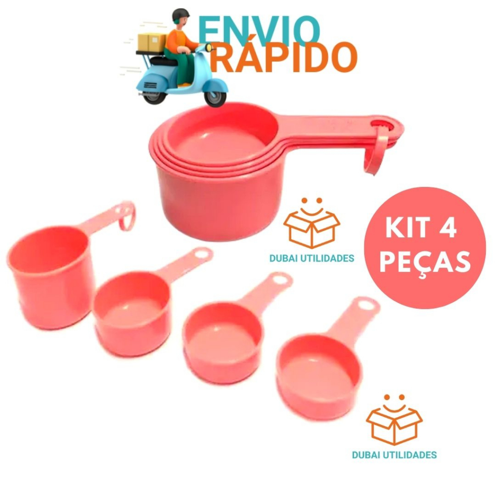 Kit Conjunto 4 Colheres Medidoras Para Receitas Colher de Medir ...