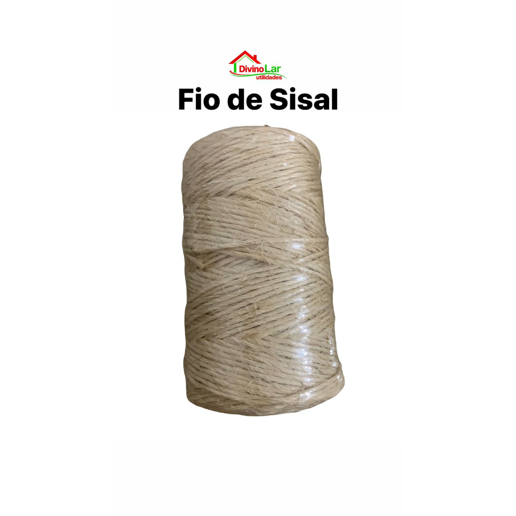 Rolo fio de sisal, barbante, cordao de sisal para artesanato 240 metros ...