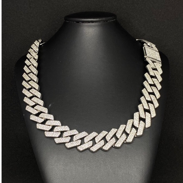 Corrente 20MM CUBAN Cravejada Ice Premium A++ | Shopee Brasil