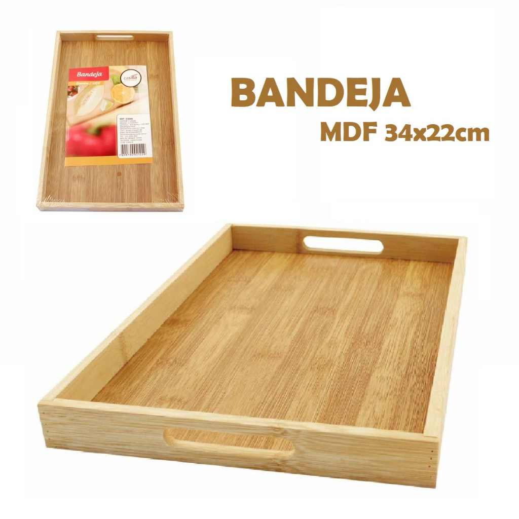 Bandeja Bambu Cafe Manhã Decorativa Retangular 33x22cm | Shopee Brasil