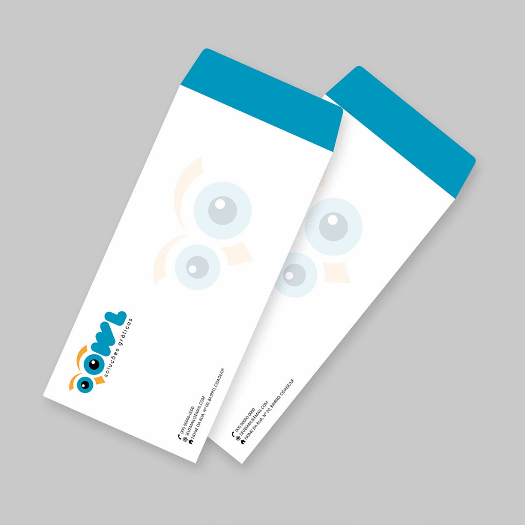 1000 Envelopes Personalizado Modelo Carta ou Aba Lateral - A4 dobrado ...