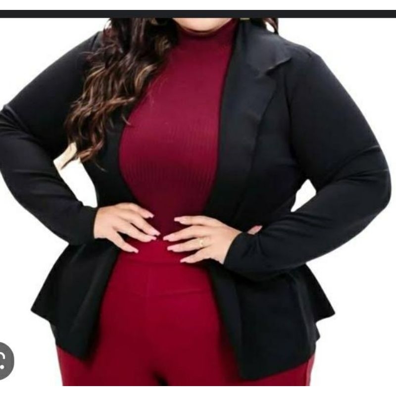 BLAZER casaco feminino plus sizer m g gg g1 g2 g3 | Shopee Brasil