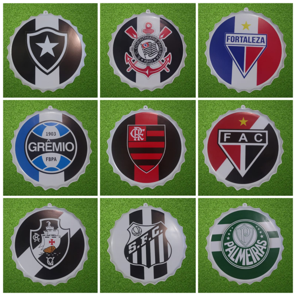 QUADRO TAMPA DECORATIVA PERSONALIZADO 25CM - TIMES NACIONAIS | Shopee ...