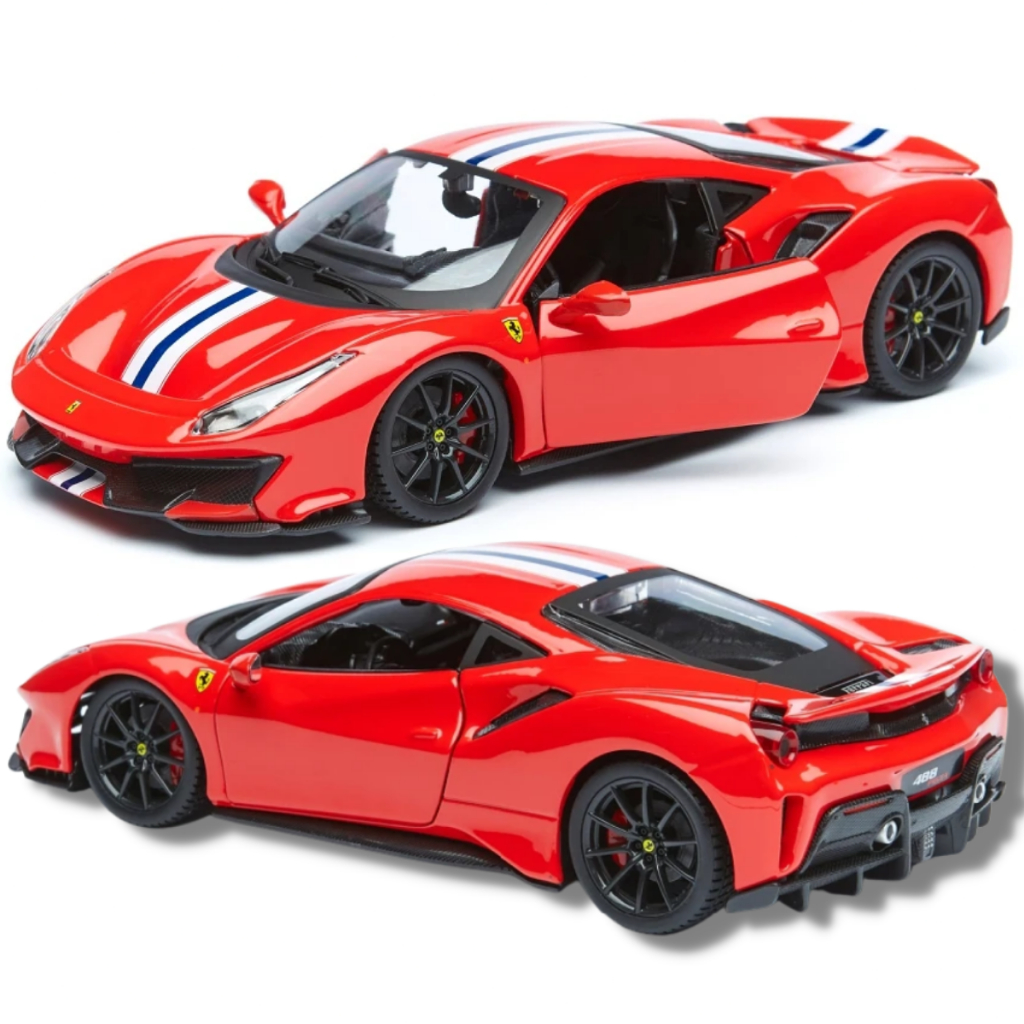 Miniatura De Ferro Ferrari 488 Pista 18cm 1:24 Burago | Shopee Brasil