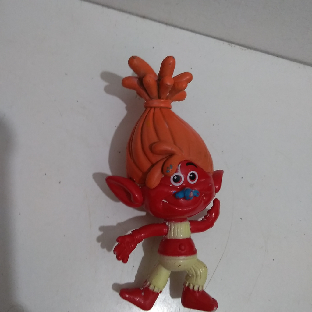 Boneco Troll Vermelho e Laranja de Plástico 11cm de Altura Em Ótimo ...