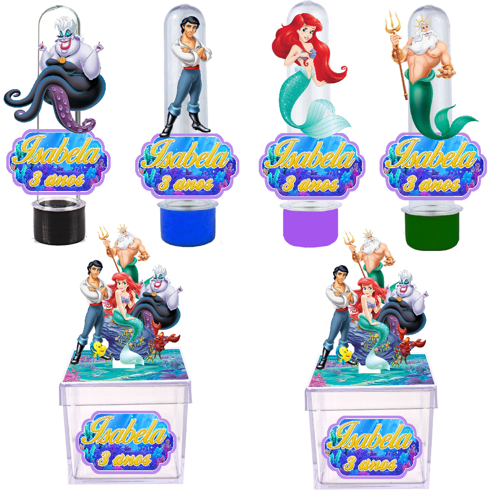 Kit 60 Tubete E Caixinha A Pequena Sereia (30 De Cada) | Shopee Brasil
