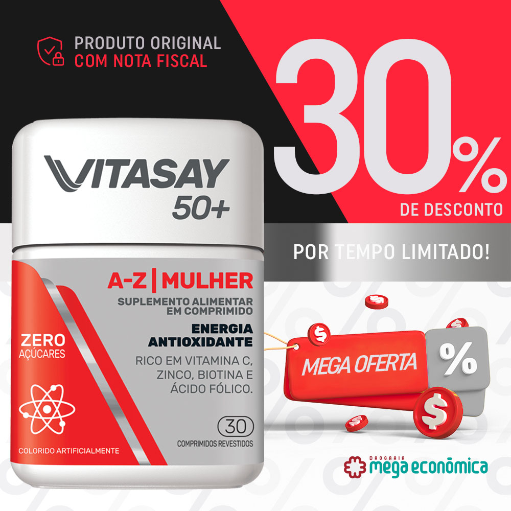 Vitasay 50+ Multivitamínico De A A Z Mulher Energia e Antioxidante ...