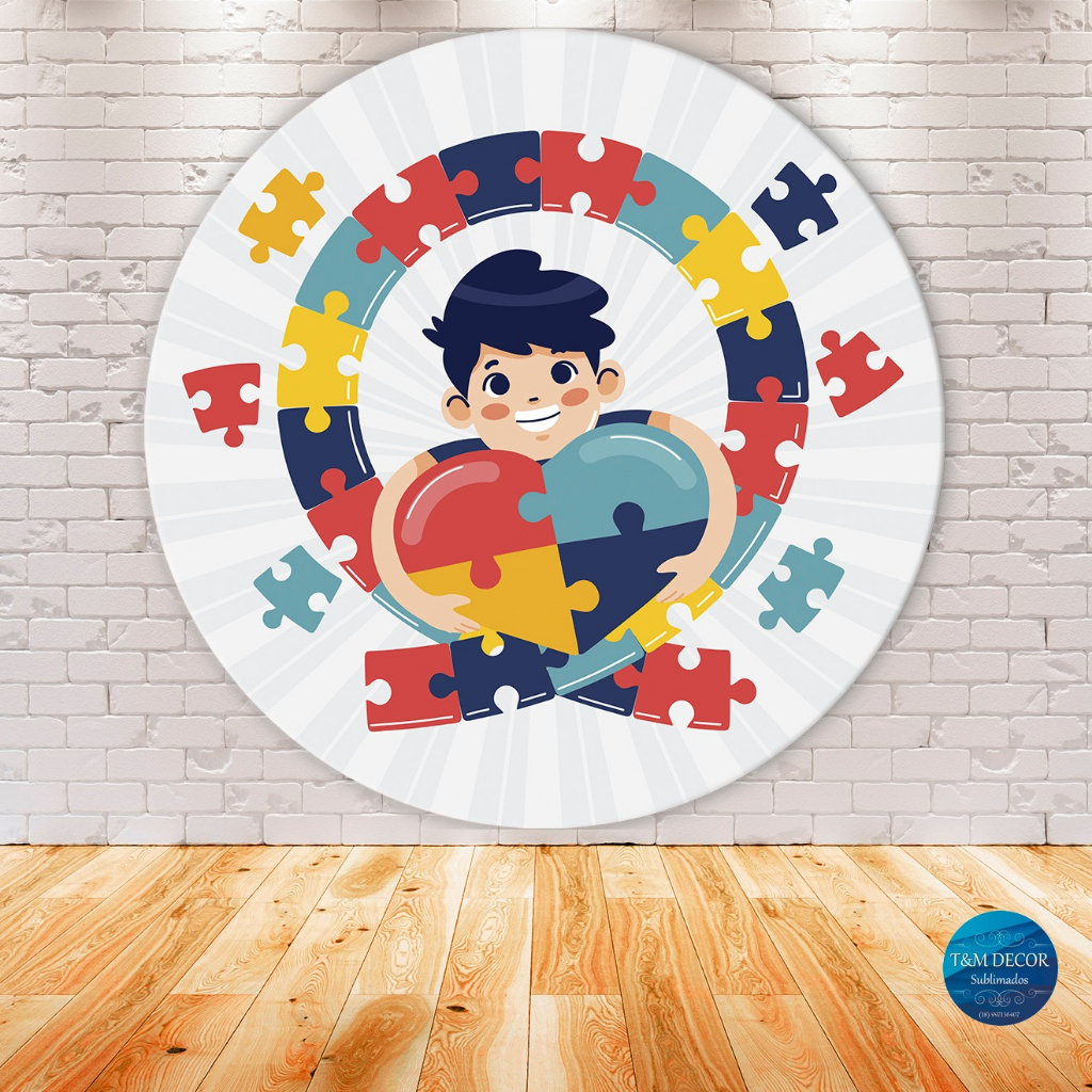 Painel de festa em tecido sublimado 1,5m Autismo | Shopee Brasil