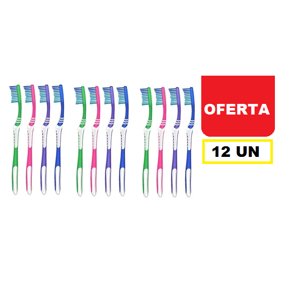 KIT 12 Escova Dental Colgate Essencial Clean Macia | Shopee Brasil