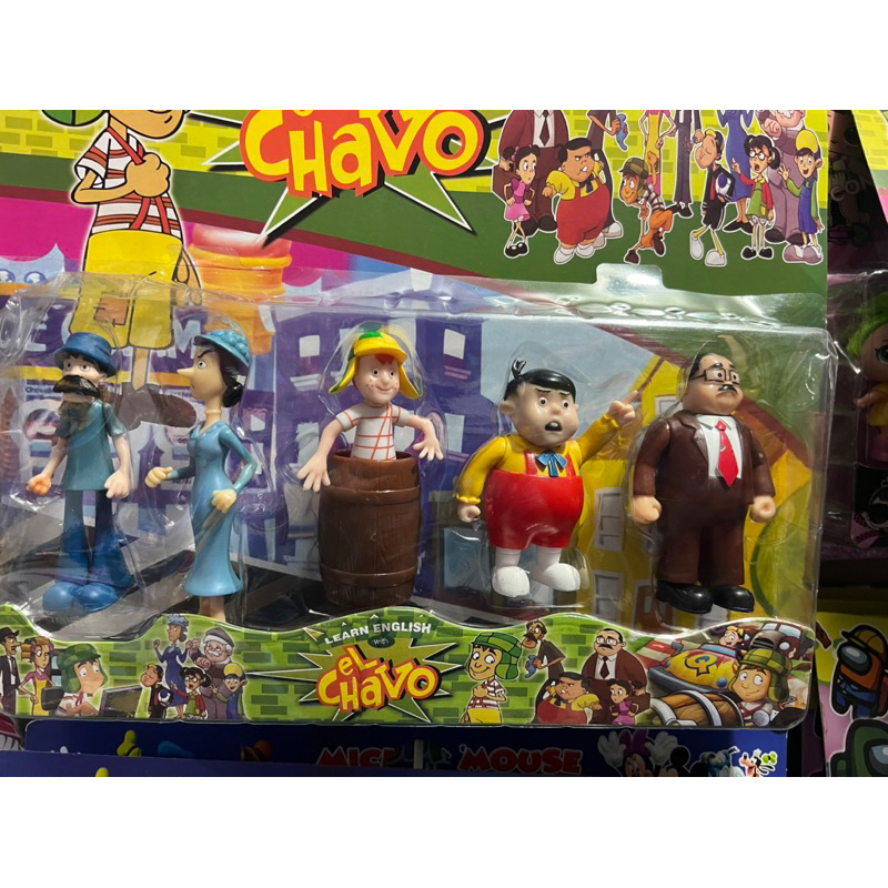 kit Cartela Turma do Chaves Animado Completa 5 bonecos 13 cm articulado ...