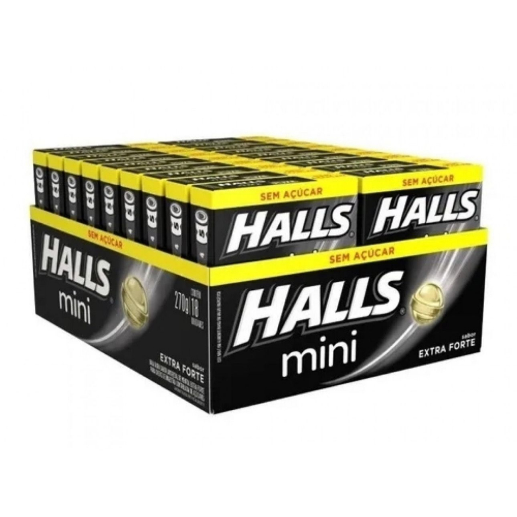 Pack Bala Halls Mini Extra Forte com 18 Unidades | Shopee Brasil