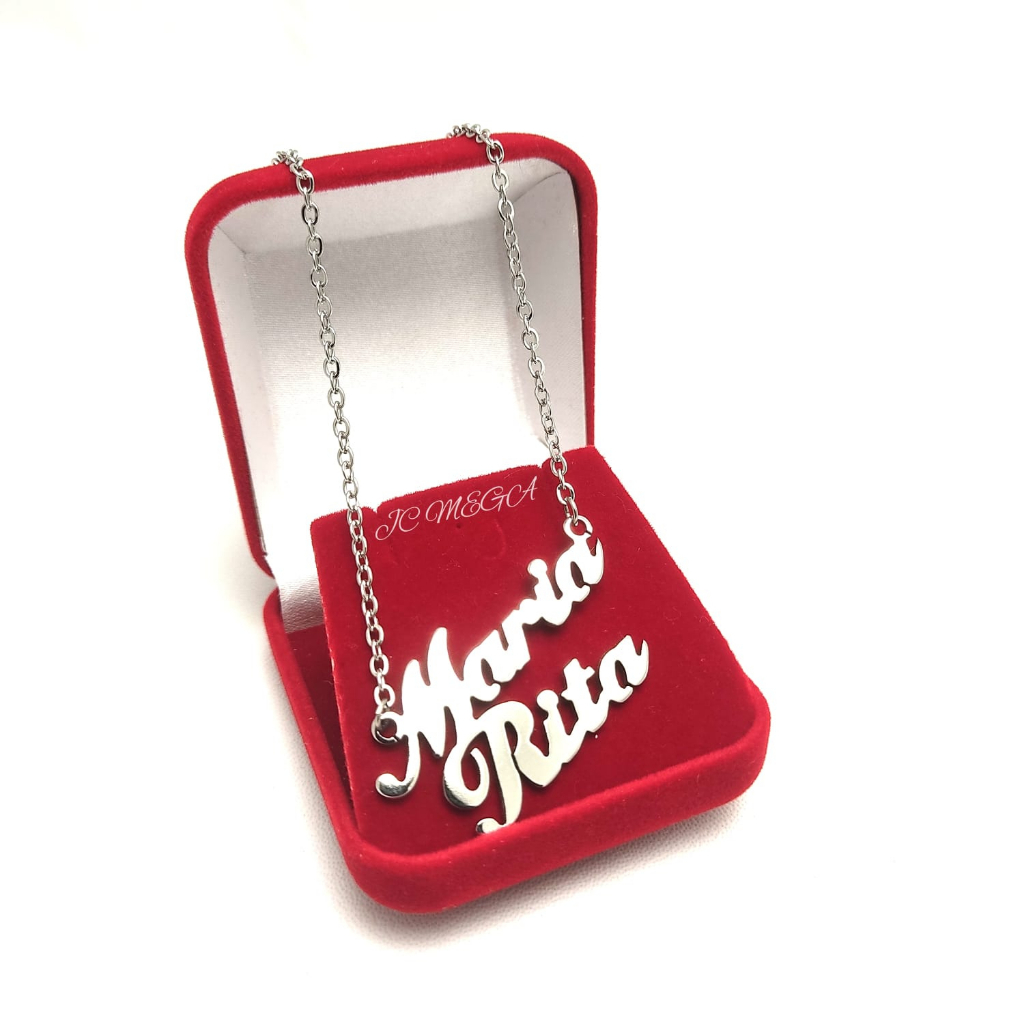 Colar Feminino de Nome Maria Rita Aço inox + Caixinha | Shopee Brasil