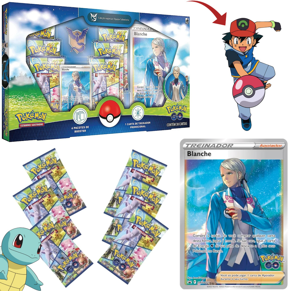 Pokemon Go Box Equipe Instinto, Sabedoria Ou Valor 38 Cartas | Shopee ...