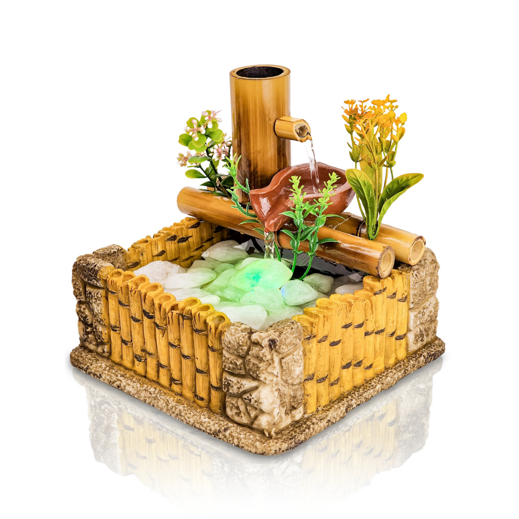 Fonte De Agua Decorativa Chafariz Cascata Natural Bambu Zen | Shopee Brasil
