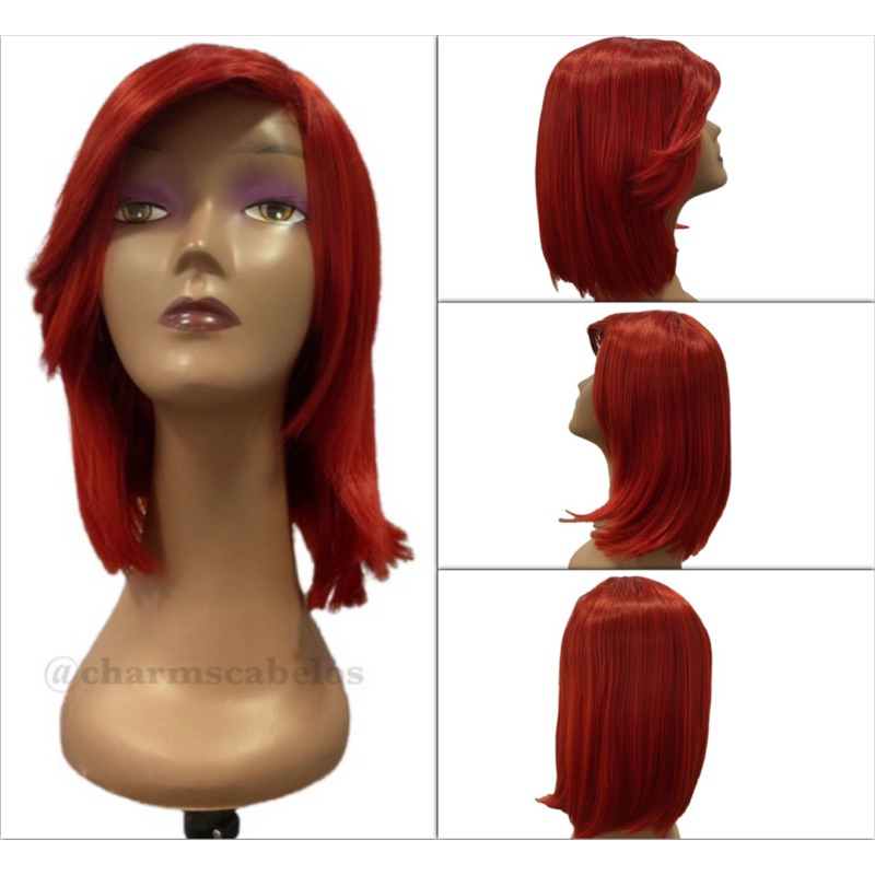 Lace Wig Chanel Vermelha com Franja | Shopee Brasil