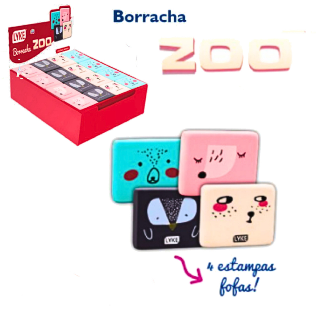 Borracha Escolar Zoo - Lyke | Shopee Brasil