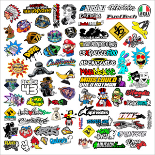 Super Cartela + de 125 Adesivos variados Cartela, Vinil para bicicleta, moto, carro, Bike ...