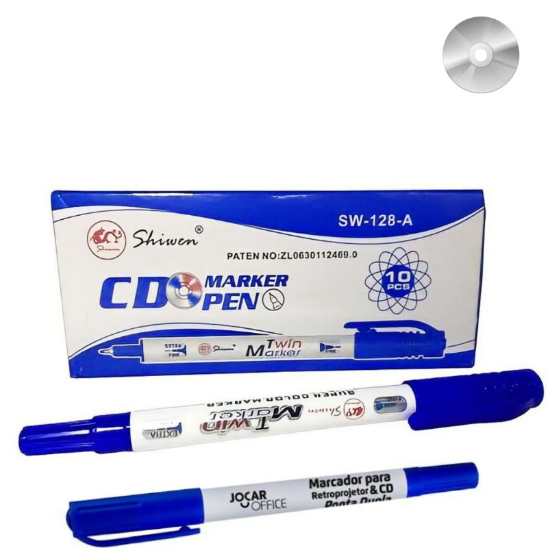 Caneta ponta dupla prova d'água Marcador de CD/DVD piso azulejos Marker Pen- CANETA PERMANENTE ...