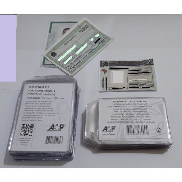 Protetor Porta Documentos RG Titulo CNH Cartões 50 und | Shopee Brasil