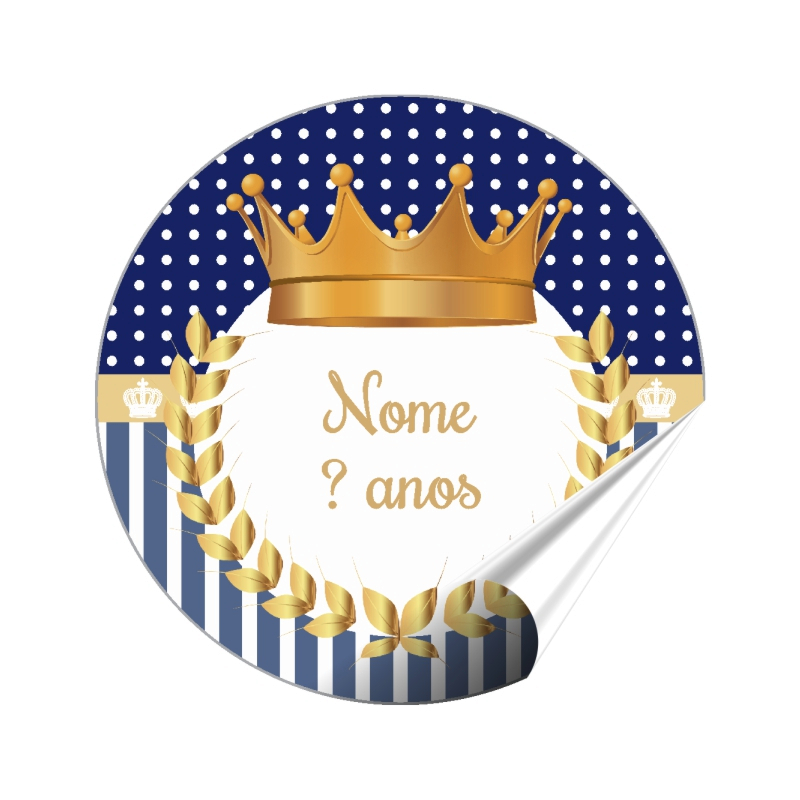 50 Adesivos Coroa Realeza Rei e Rainha Tamanho 5x5 cm Rótulos ...