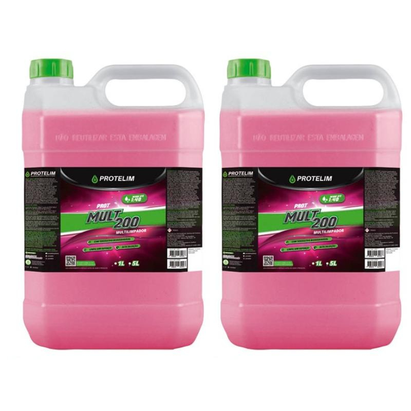 Kit 2 Prot Mult 200 Protelim Desengraxante Concentrado Biodegradável 5 Litros | Shopee Brasil