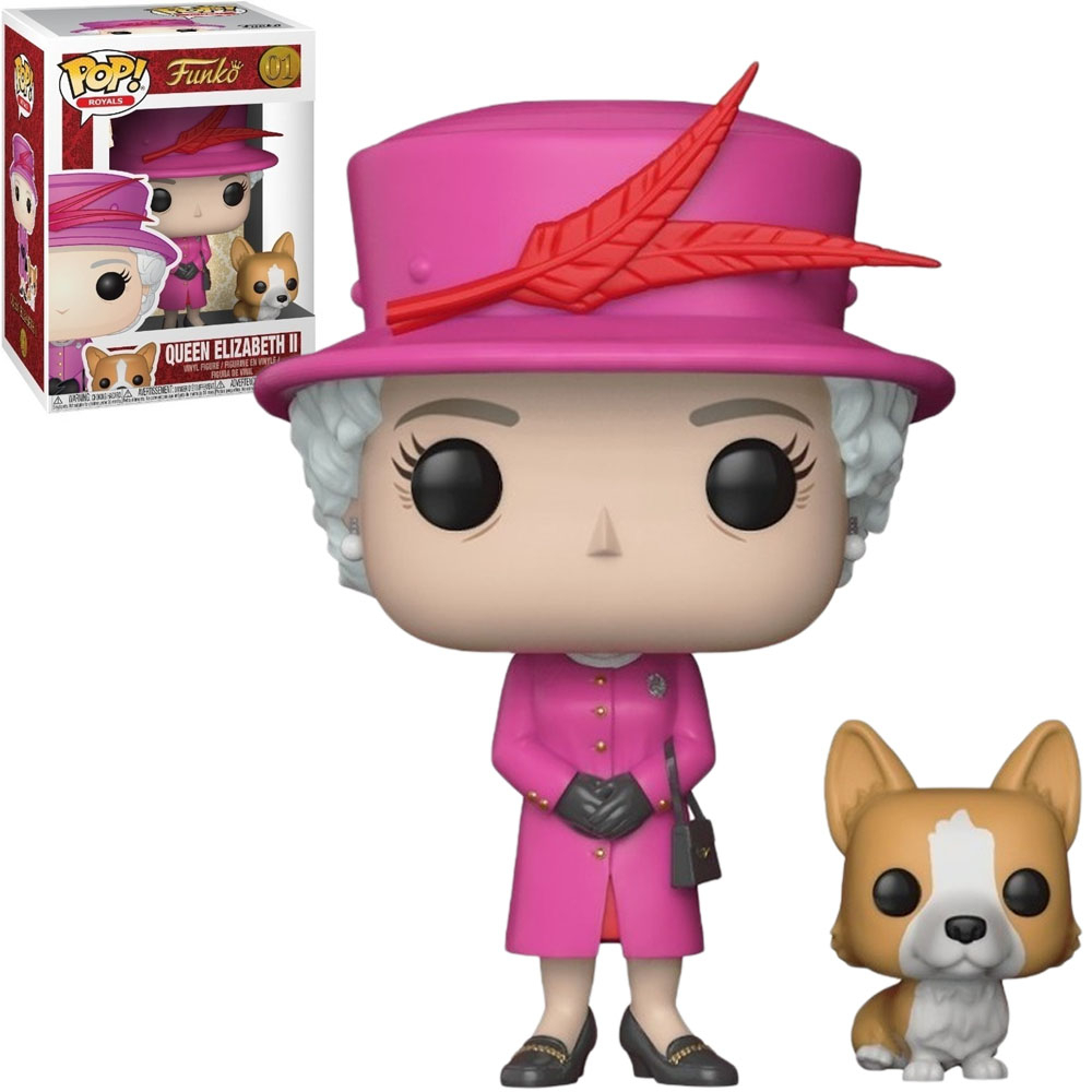 FUNKO POP ROYAL FAMILY - QUEEN ELIZABETH II WITH DOG 01 NOVO ORIGINAL ...