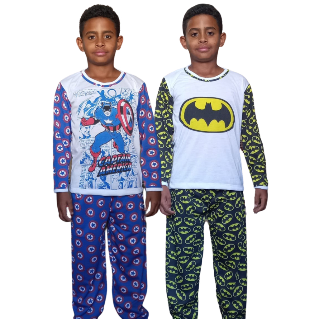 Pijama Masculino Infantil / Roupa de Dormir / Pijama Manga Longa ...